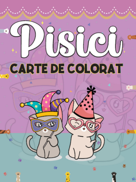 Pisici - carte de colorat model 2