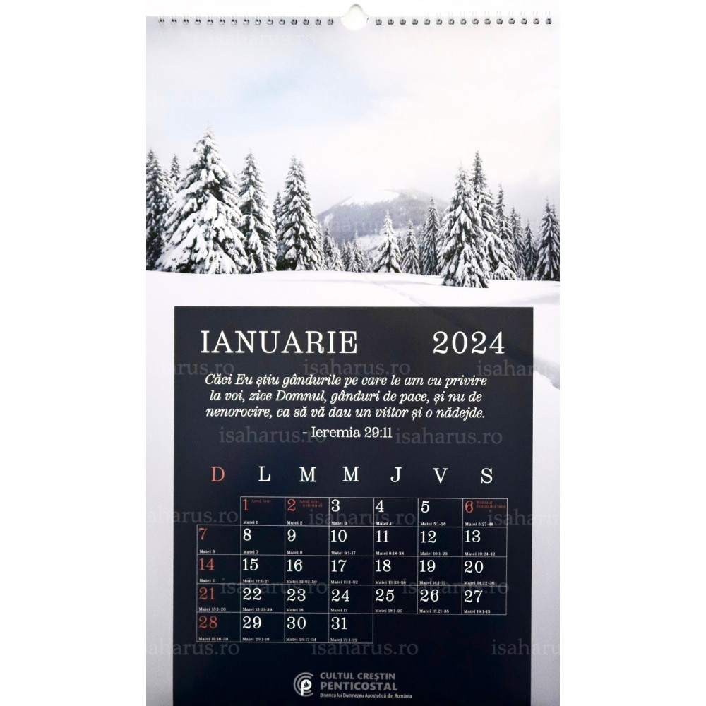 Calendar cu spirală al Cultului Creștin Penticostal 2024