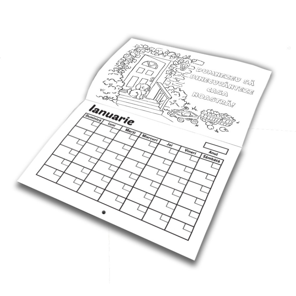 Casă, dulce casă. Calendar de colorat